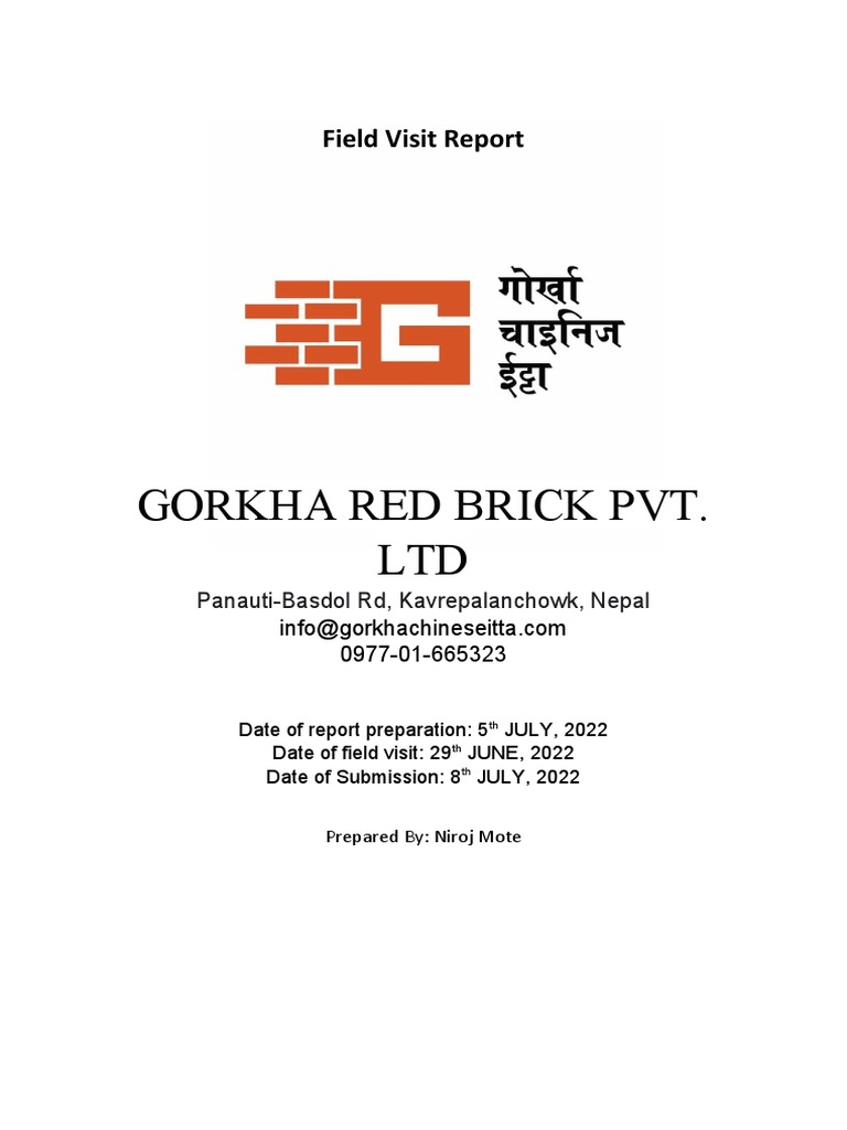 Field Visit Report | PDF | Brick | Clay