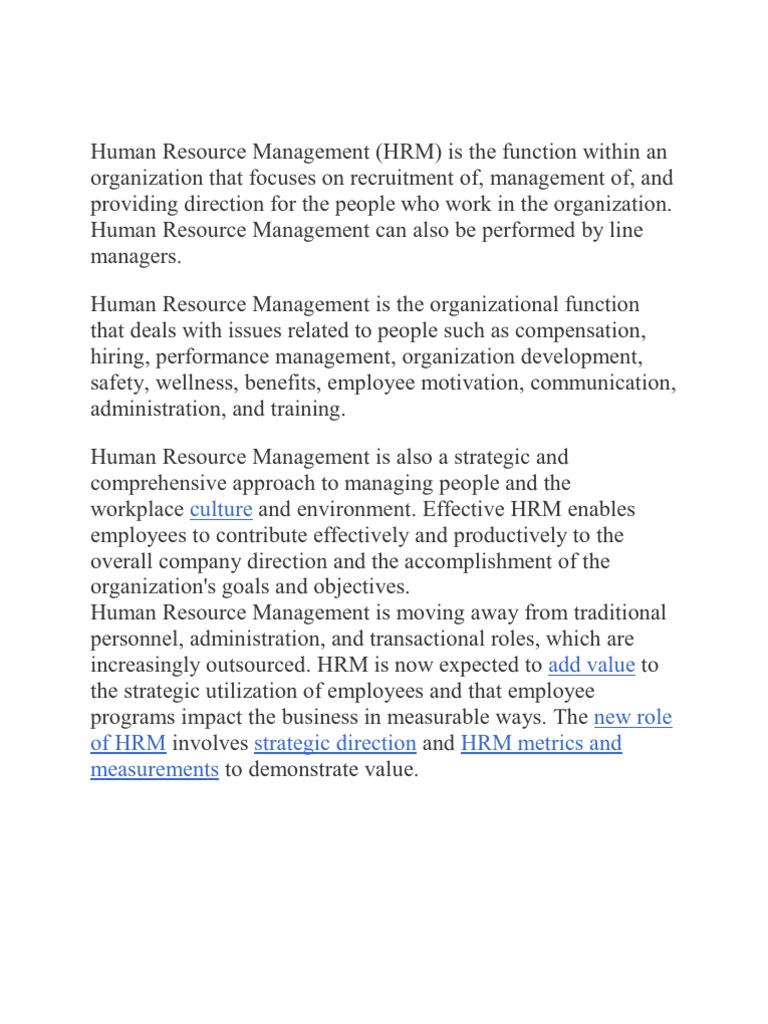 Human Resource Management | PDF | Human Resource Management | Human ...