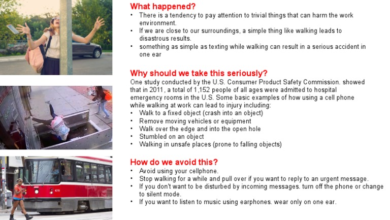 Safety Moment - Texting While Walking - Eng | PDF