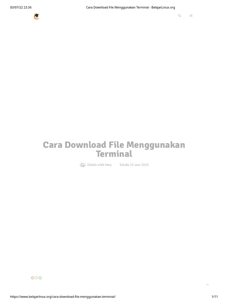 Cara Download File Menggunakan Terminal | PDF