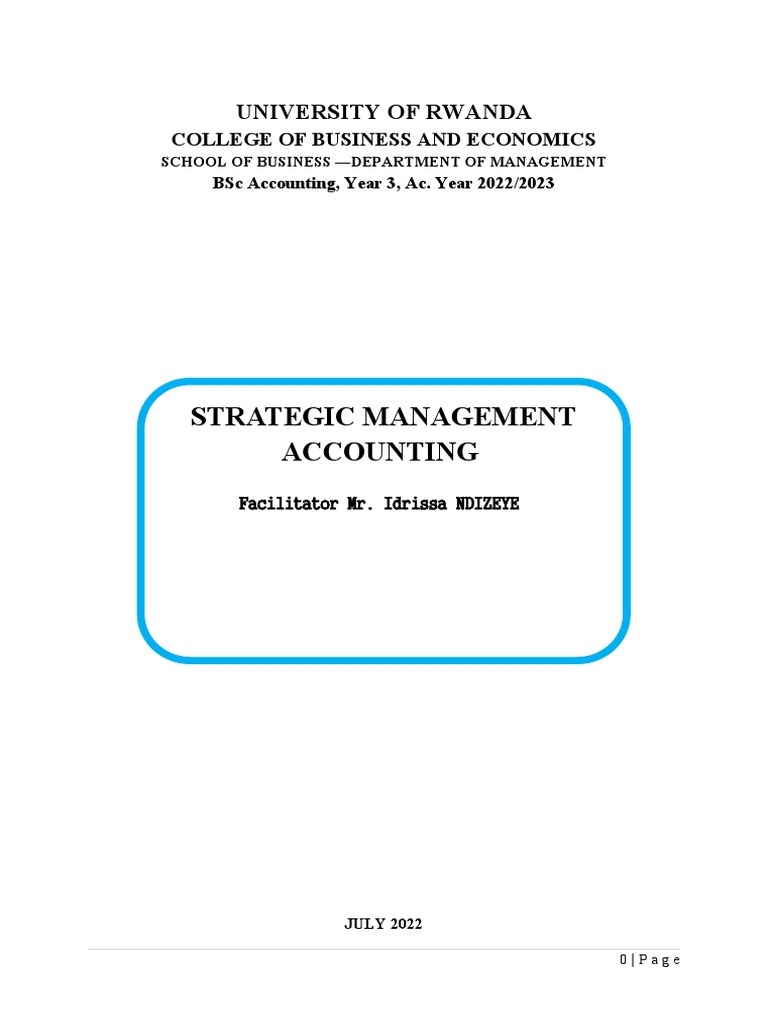 Strategic Management Accounting for Competitive Advantage | PDF ...