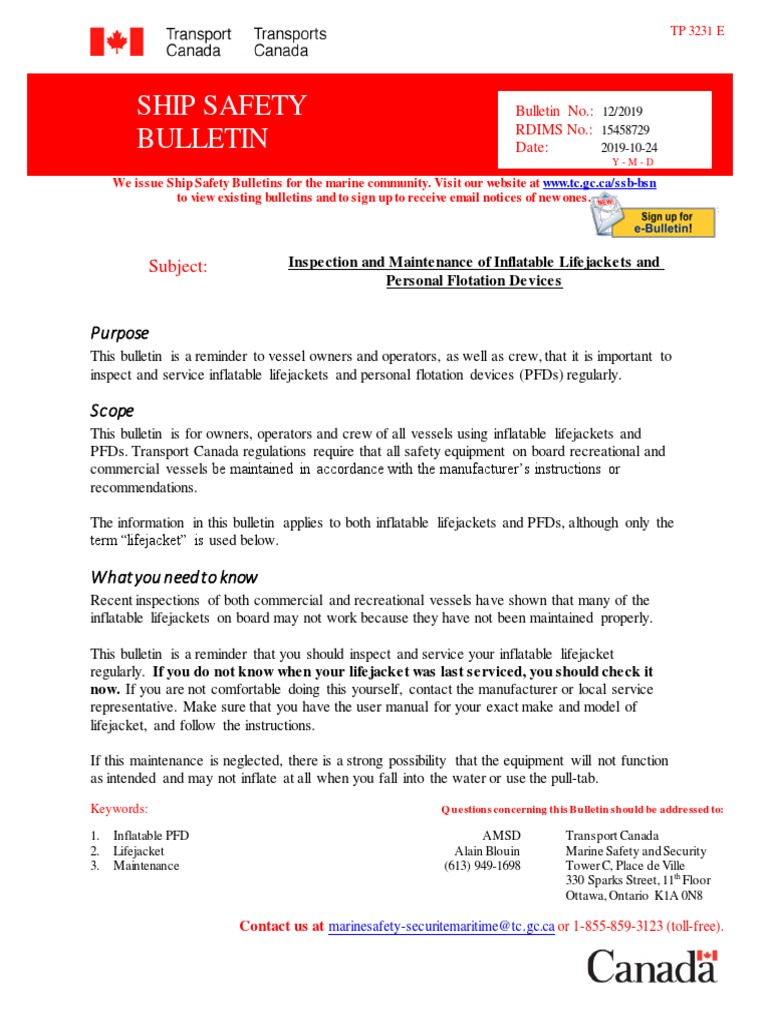 Ship Safety Bulletin: Subject | Download Free PDF | Manufactured Goods ...