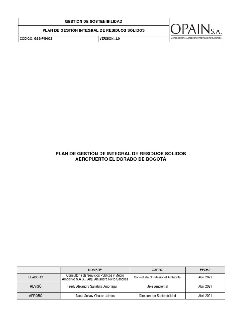 Plan de Gestion Integral de Residuos Solidos | PDF | Residuos | Reciclaje