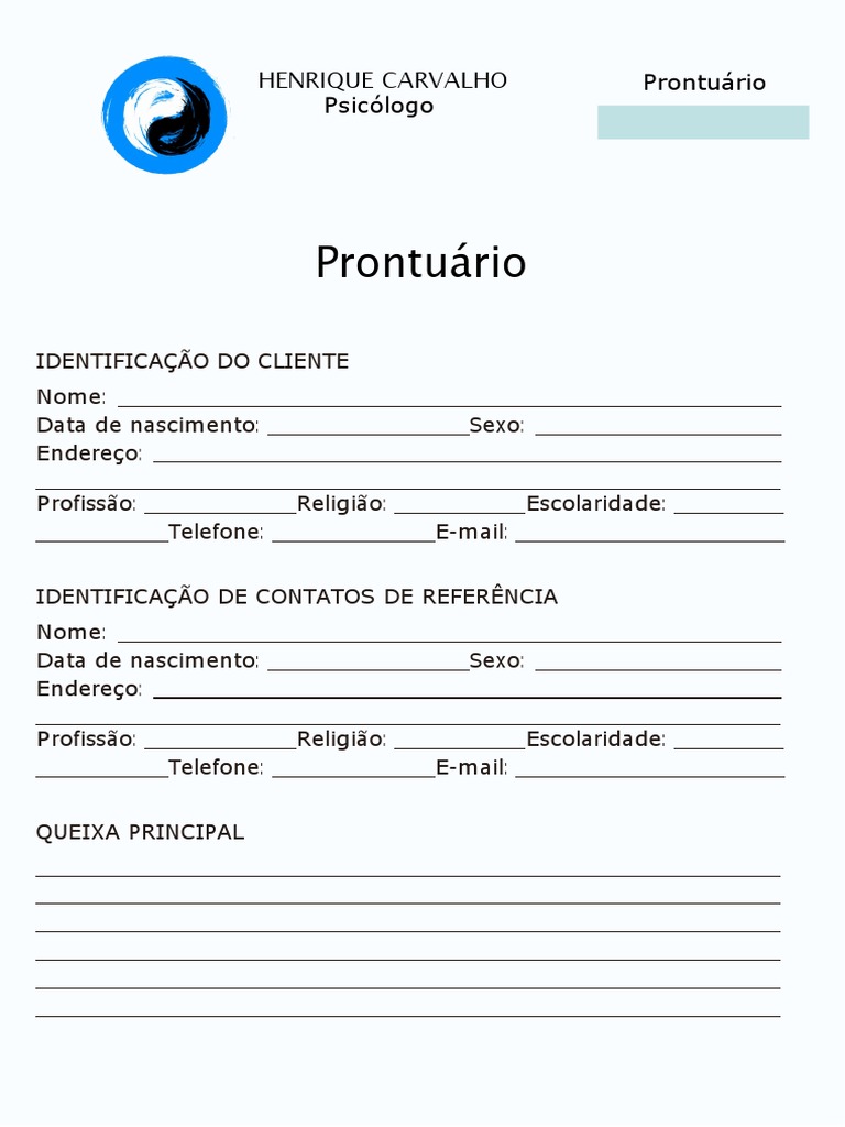 Ficha de Anamnese Psicológica | PDF