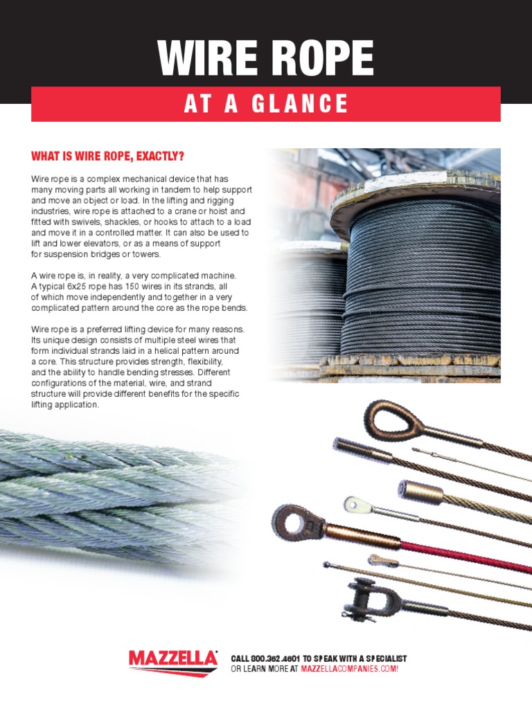 Mazzella WireRopeAtAGlance 0919 | PDF | Wire | Rope