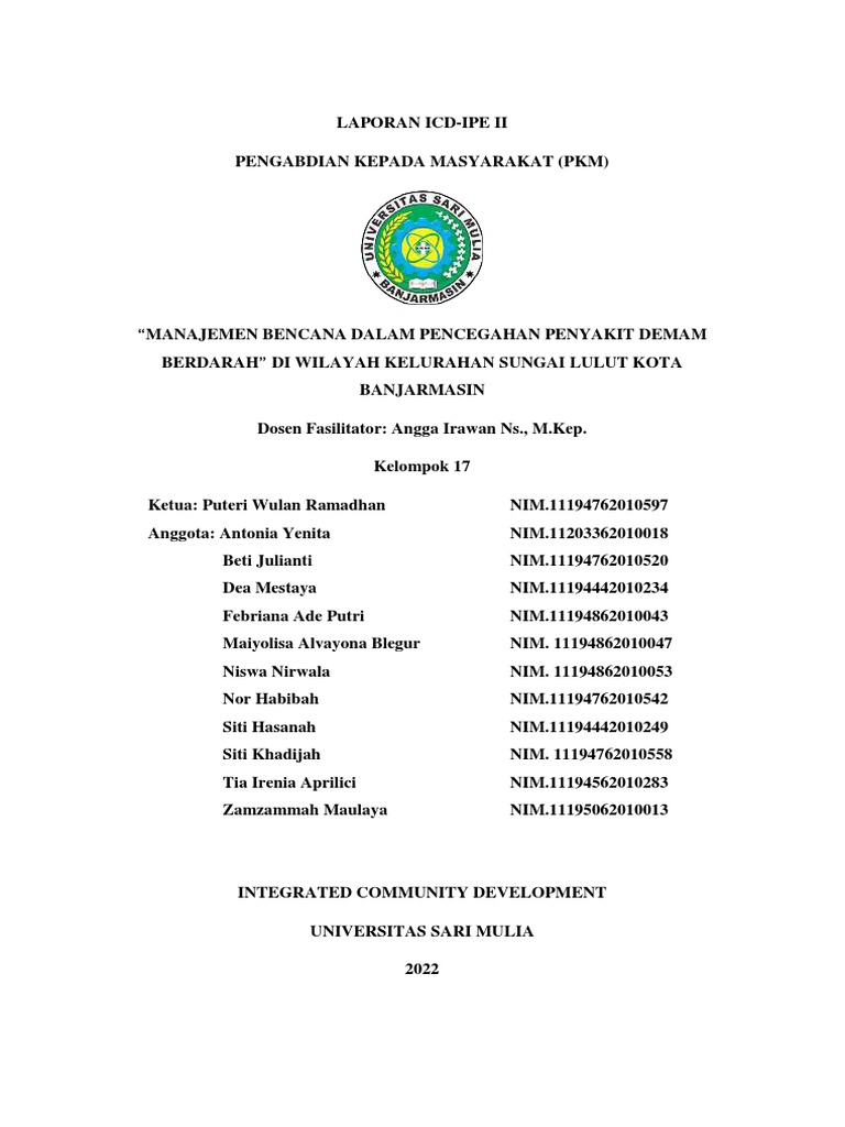 Laporan PKM Icd Kel 17 New | PDF