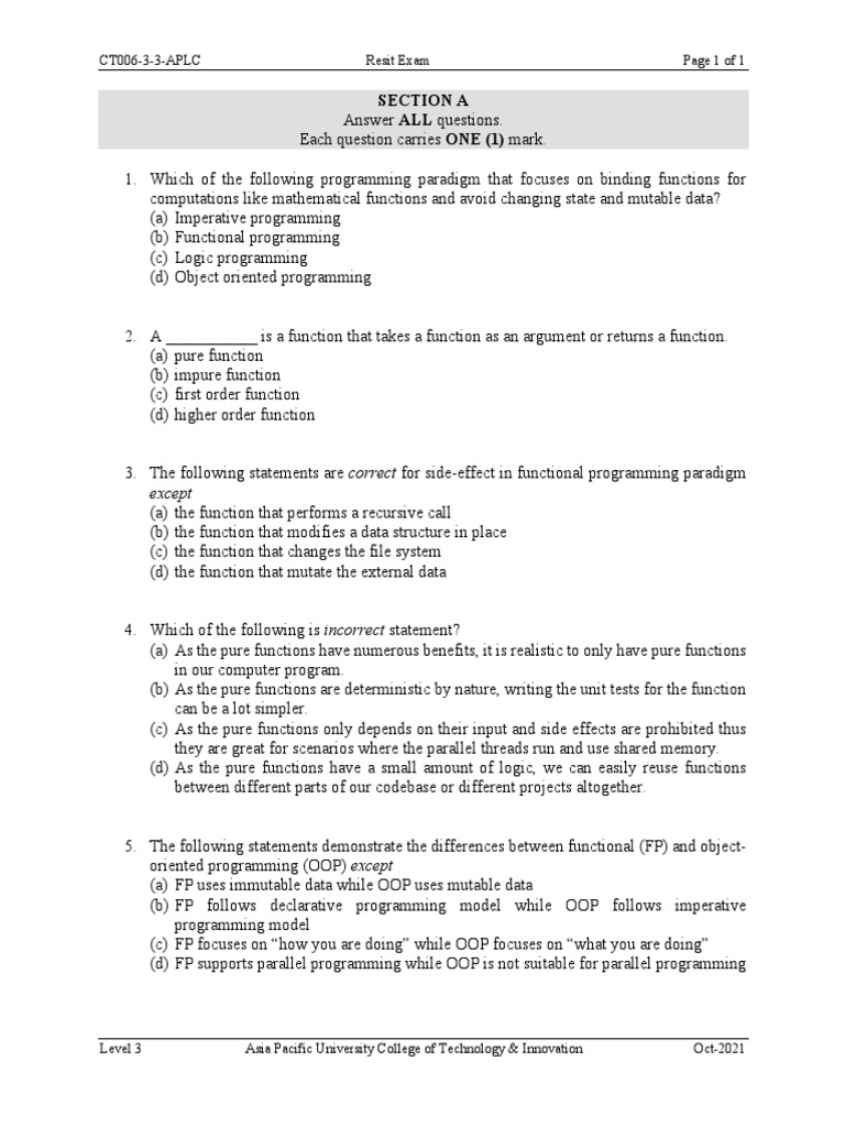 Resit-Question-Ct006 3 3 Aplc | PDF | Anonymous Function | Object Oriented Programming