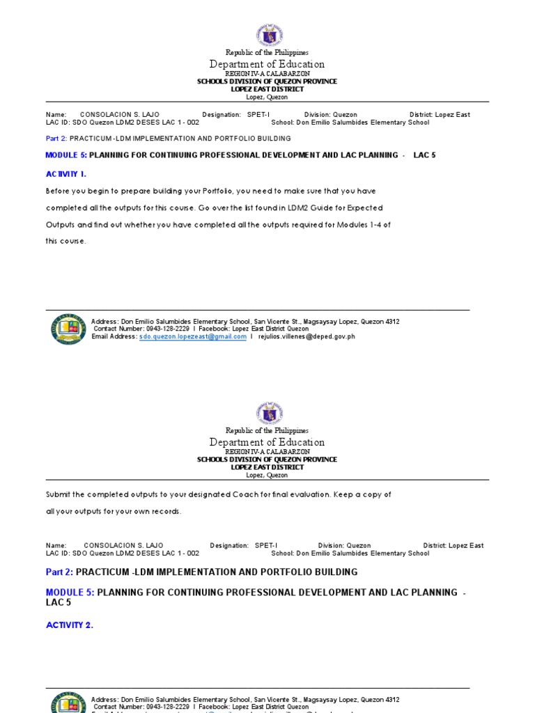 5.LDM2 Module 5 Answer Sheet | PDF | Communication | Education Theory