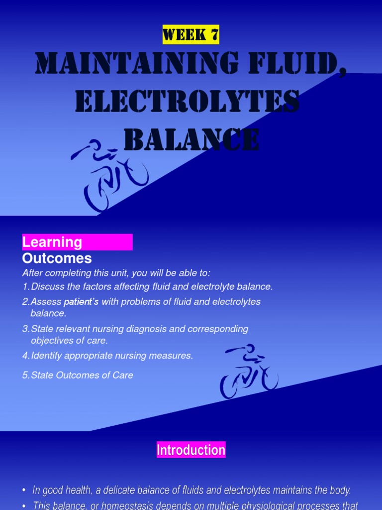 Maintaining Fluid & Electrolyte Balance in The Body | PDF | Intravenous ...