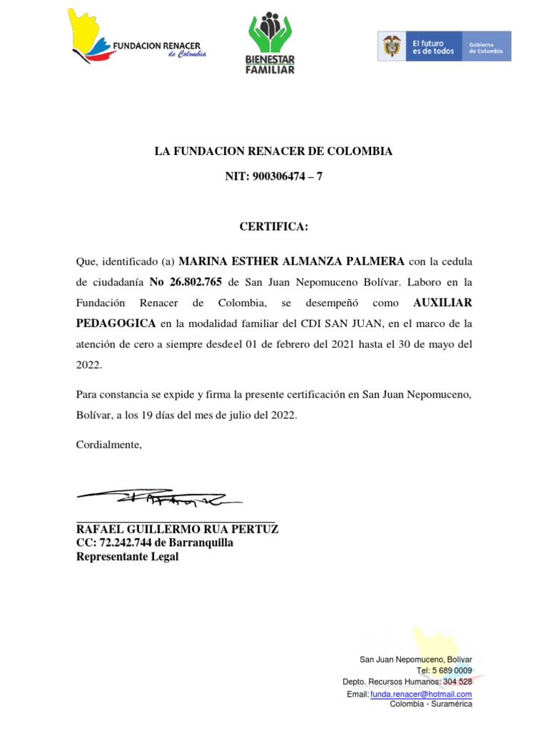 Certificado Marina | PDF