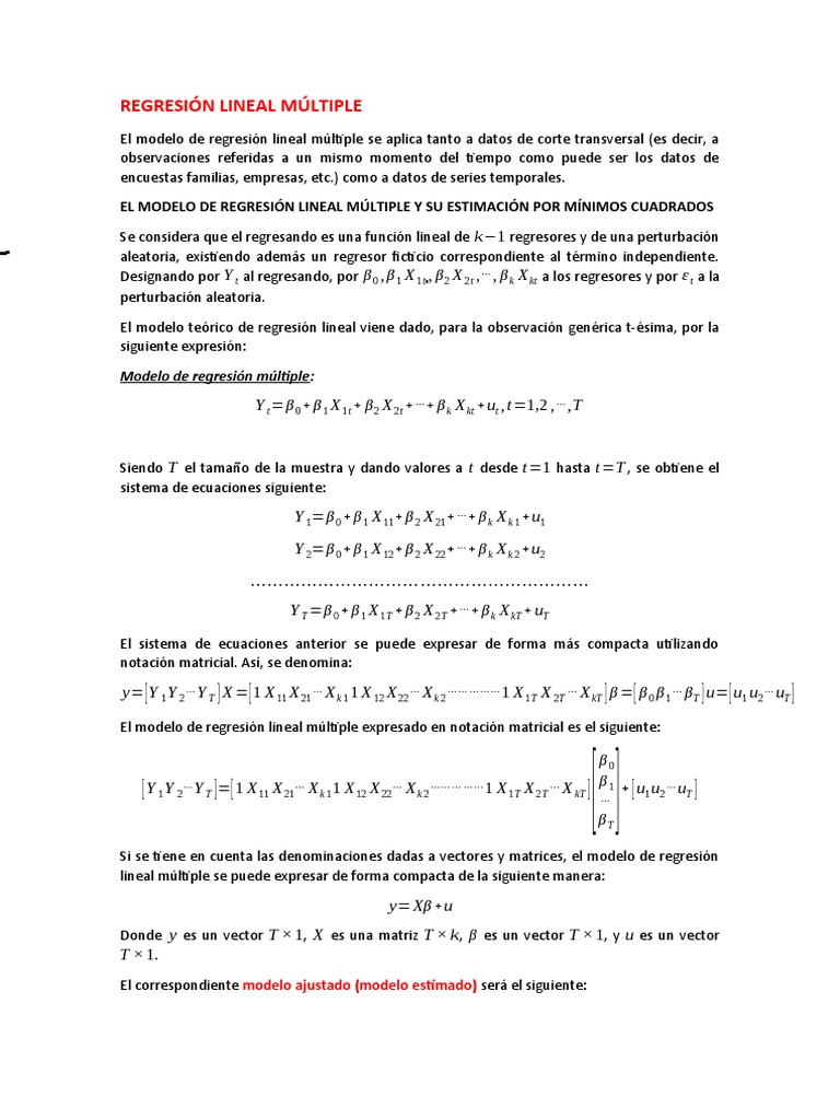 Regresión Lineal Múltiple - RLM | Descargar gratis PDF | Multicolinealidad | Regresión lineal