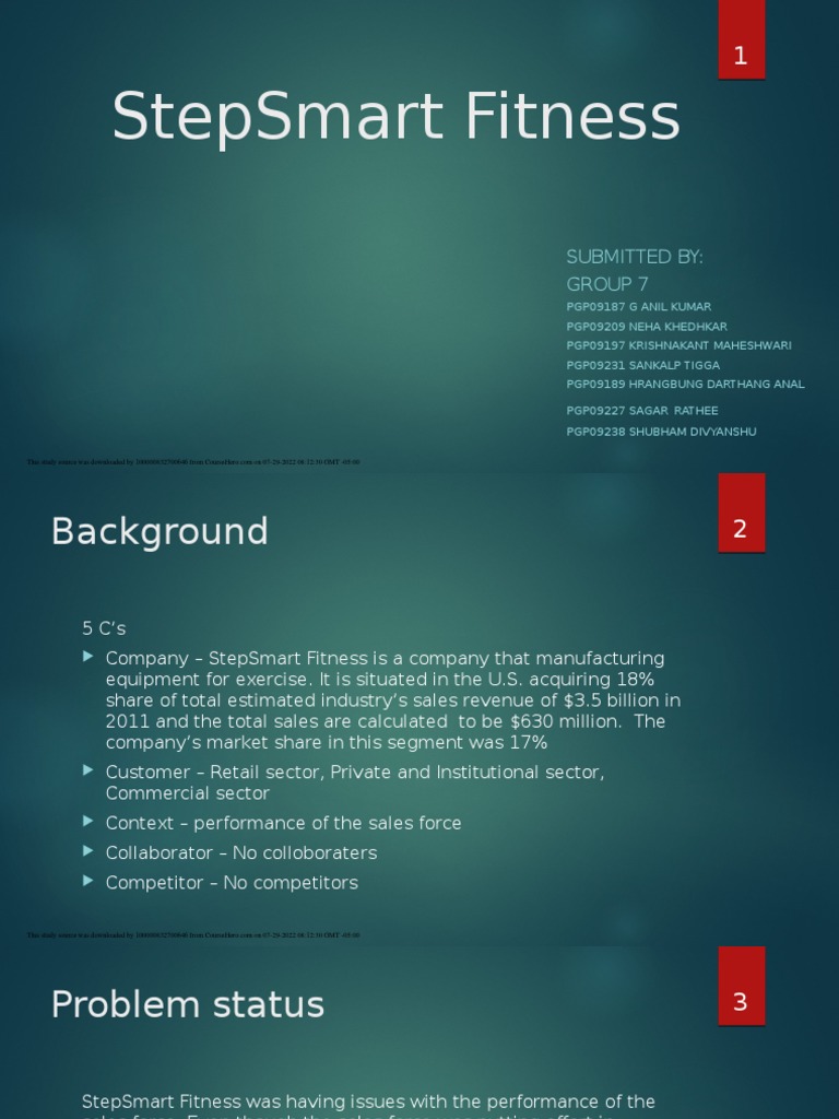 Stepsmart Fitness: Submitted By: Group 7 | PDF | Business | Economies