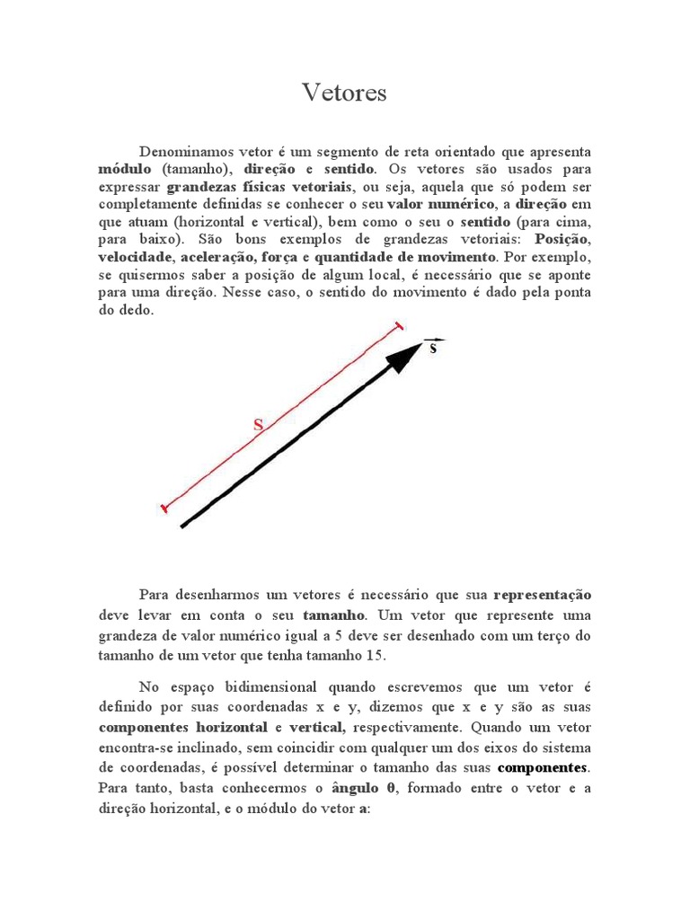 Plano De Atividade De Vetores Pdf Vetor Euclidiano Geometria