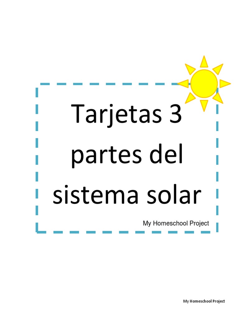 Tarjetas 3 Partes Del Sistema Solar-My Homeschool Project | PDF