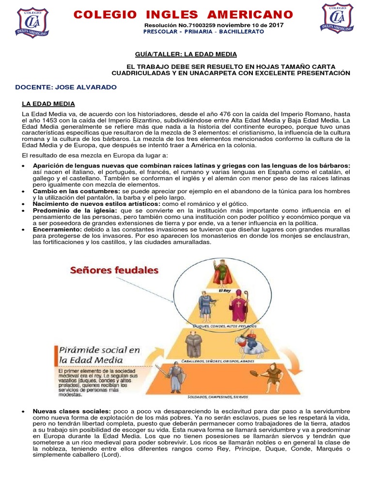 Taller sobre la Edad Media para Primaria | PDF | Edades medias ...