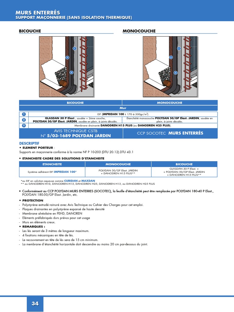 Catalogue Danosa Mur Enteree | PDF | Secteurs de l'économie | Génie du bâtiment