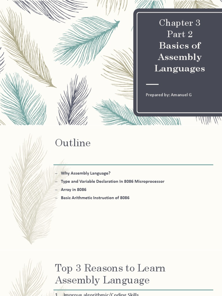 Final Lecture Chapter 3 Part 2 2 Basic Assembly Language | PDF | Integer (Computer Science ...