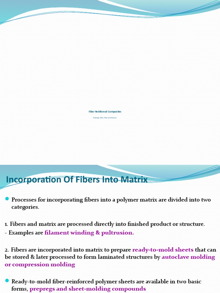 Prepregs, SMC, Fiber Architecture | PDF | Composite Material | Polymer ...