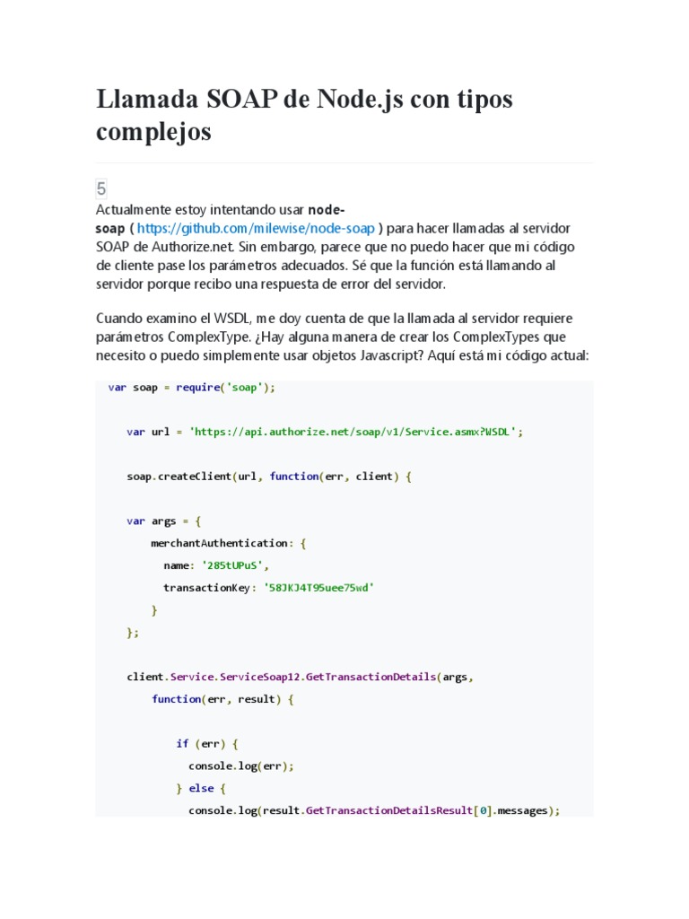 Llamada SOAP de Node | PDF | Jabón | Script Java