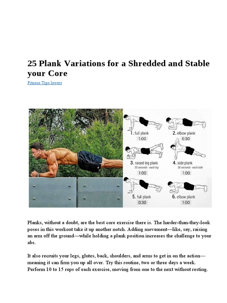 25 Plank Variations to Strengthen Your Core and Build a Strong, Stable ...