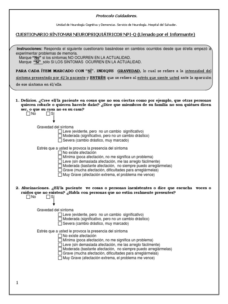 NPI-Q Chile | PDF | Neurología | Demencia