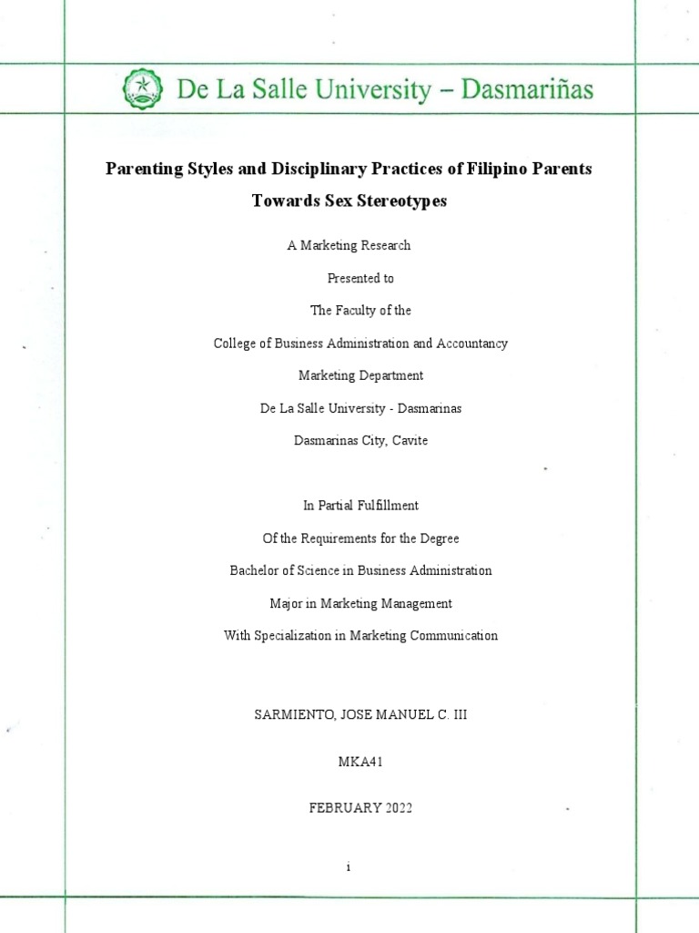 Sarmiento, Research | PDF | Parenting | Survey Methodology