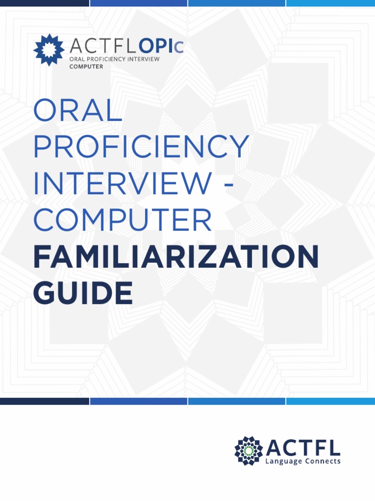 OPIc Familiarization Guide 2020 | PDF | Speech | Survey Methodology