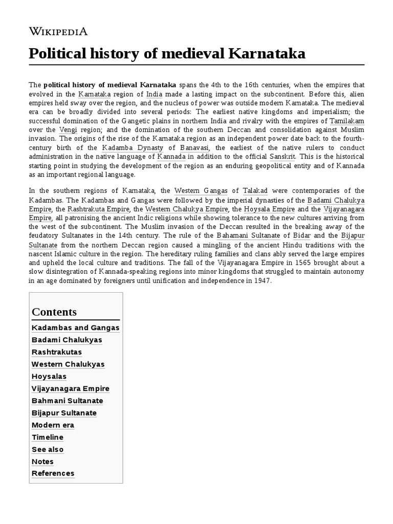 Political History Of Medieval Karnataka Pdf