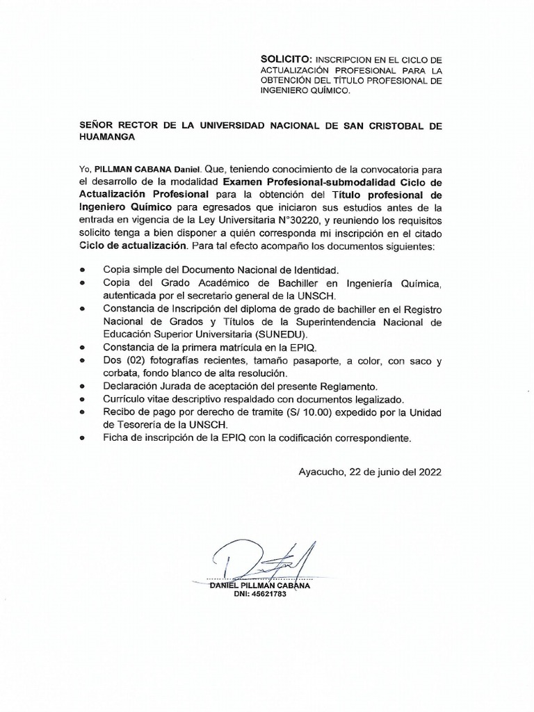 Solicitud Al Rector | PDF