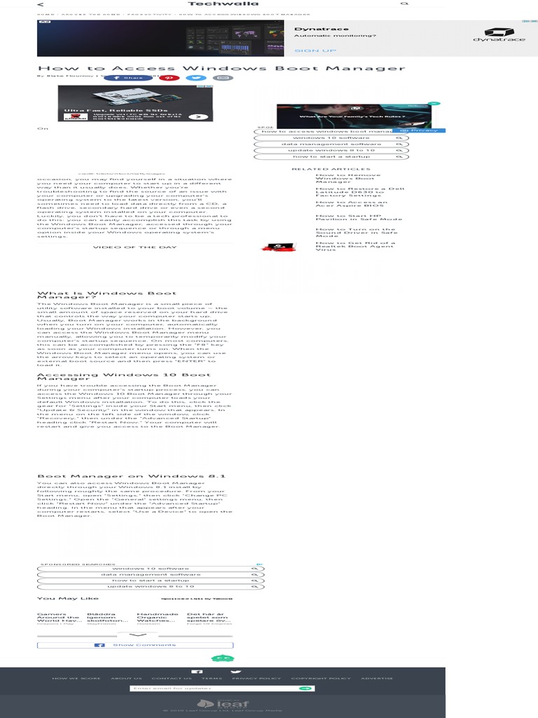 How To Access Windows Boot Manager | PDF | Booting | Microsoft Windows