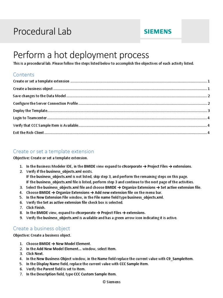 Procedural Lab Perform A Hot Deployment Process | PDF | Computing ...