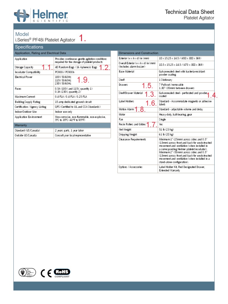5.6.1.2. Helmer PF 48i | PDF | Manufactured Goods | Electrical Engineering