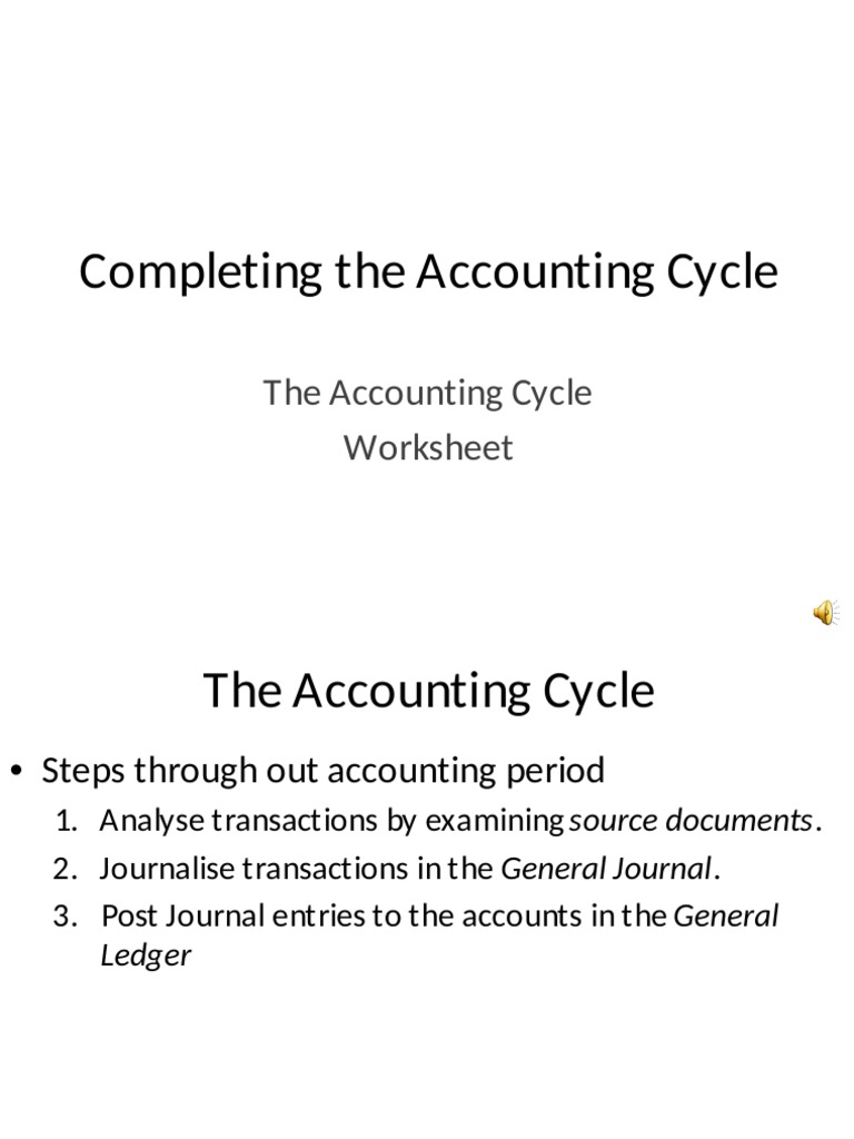 The Accounting Cycle Worksheet | PDF | Business | Finance & Money ...
