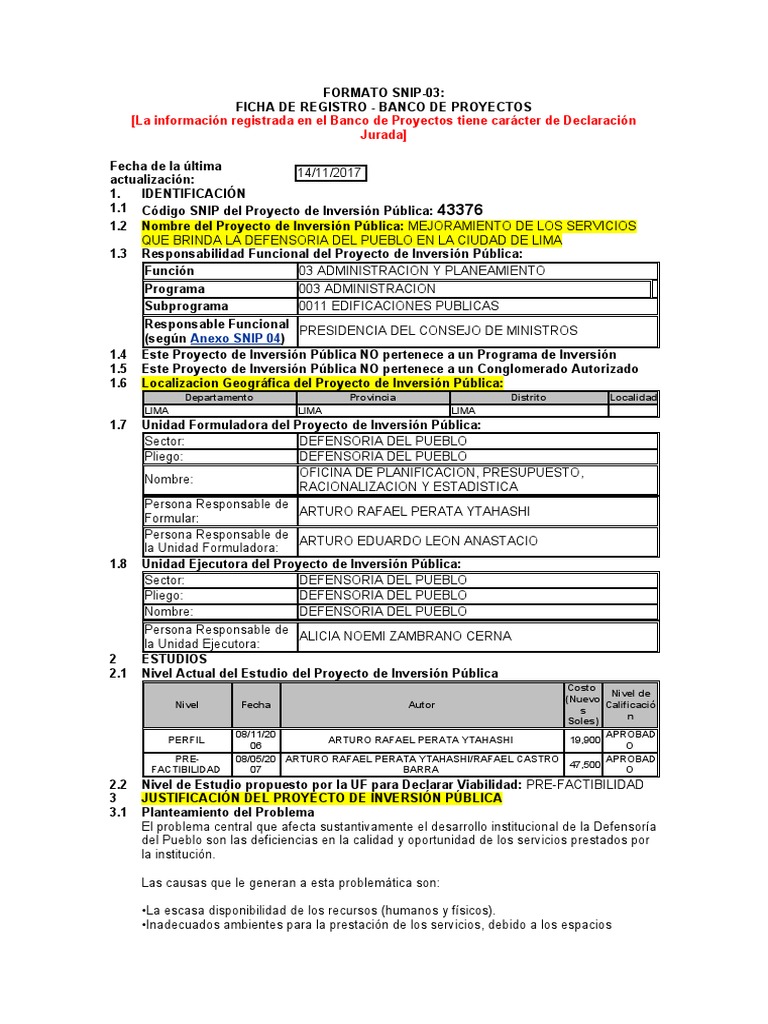 Formato Snip | PDF | Economias | Inversiones