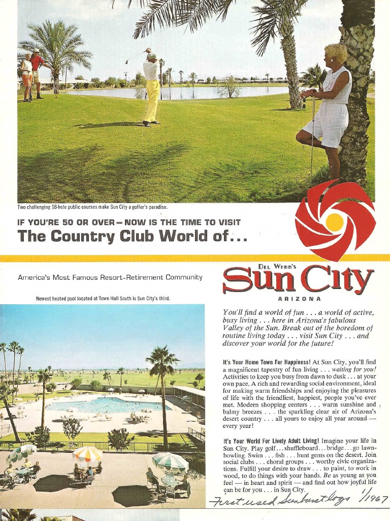 Sun City, AZ Model Home Brochure - 1967 - "Del E. Webb Model Home ...
