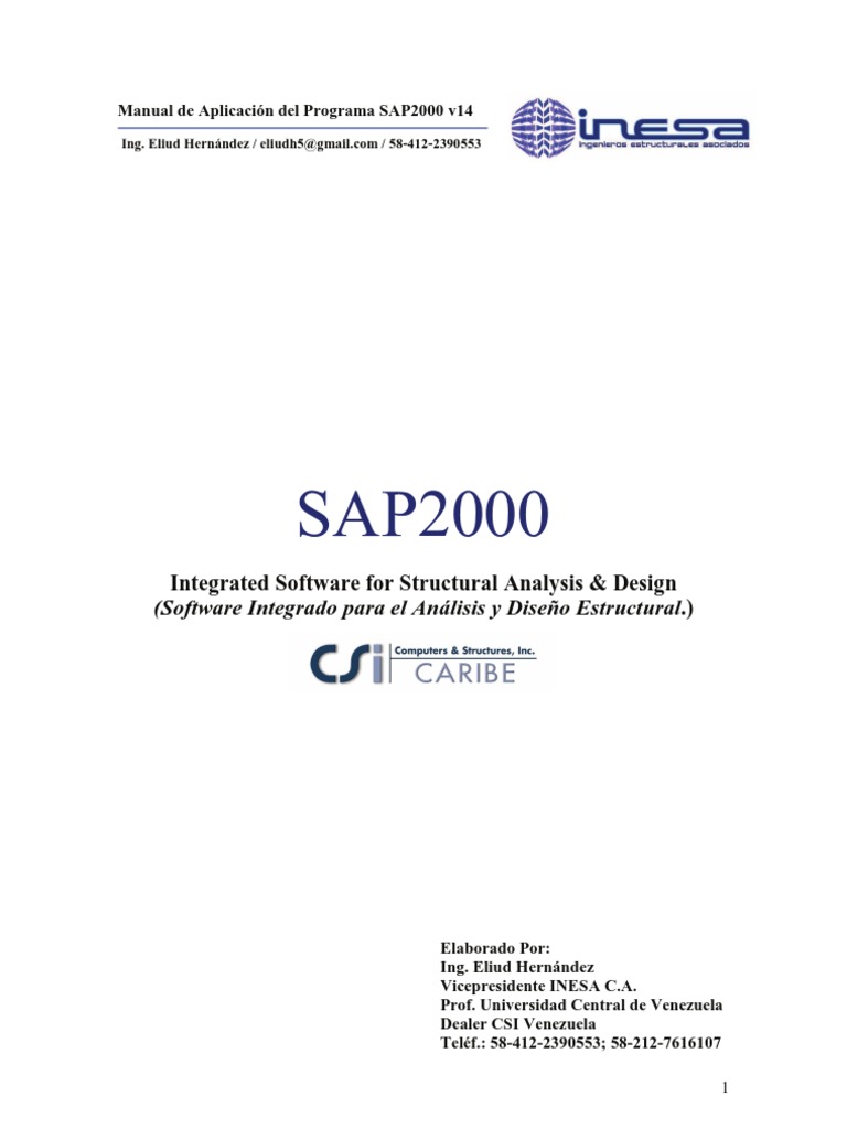 Manual de SAP2000 V14 - Marzo 2010 | PDF | Software | Diseño