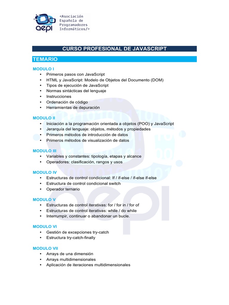Curso Completo de JavaScript Profesional | PDF | Script Java | Modelo ...