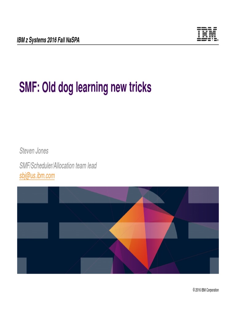 SMF: Old Dog Learning New Tricks: Ibm Z Systems 2016 Fall Naspa | PDF ...