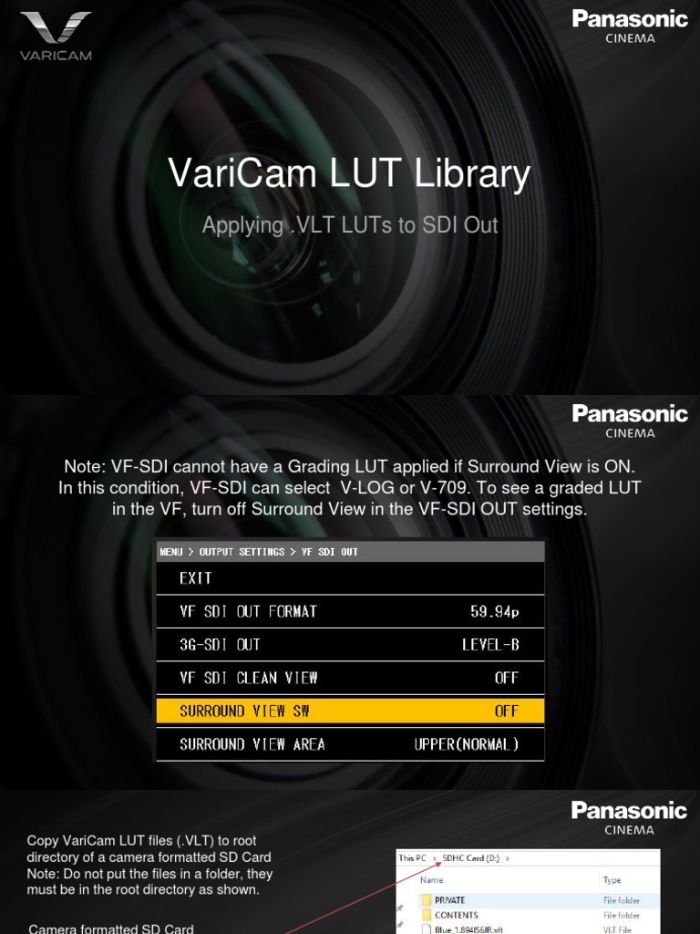 Varicam Lut Library: Applying .VLT Luts To Sdi Out | PDF