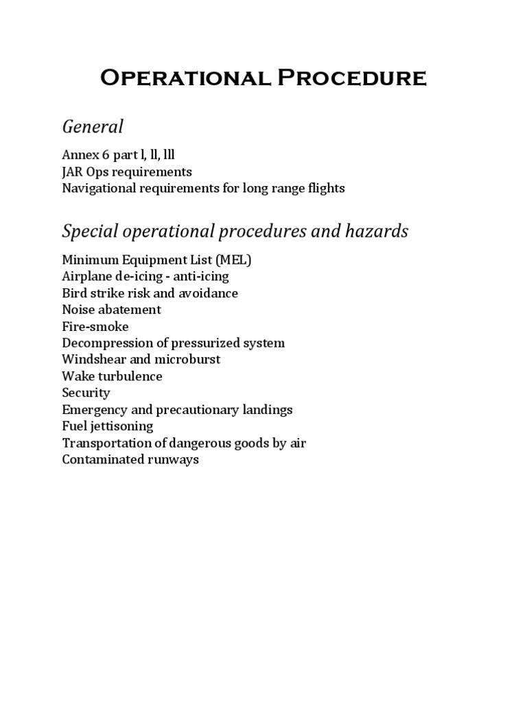 Operational-Procedure-Jaa Atpl Questions | PDF | Instrument Flight Rules | Visual Flight Rules