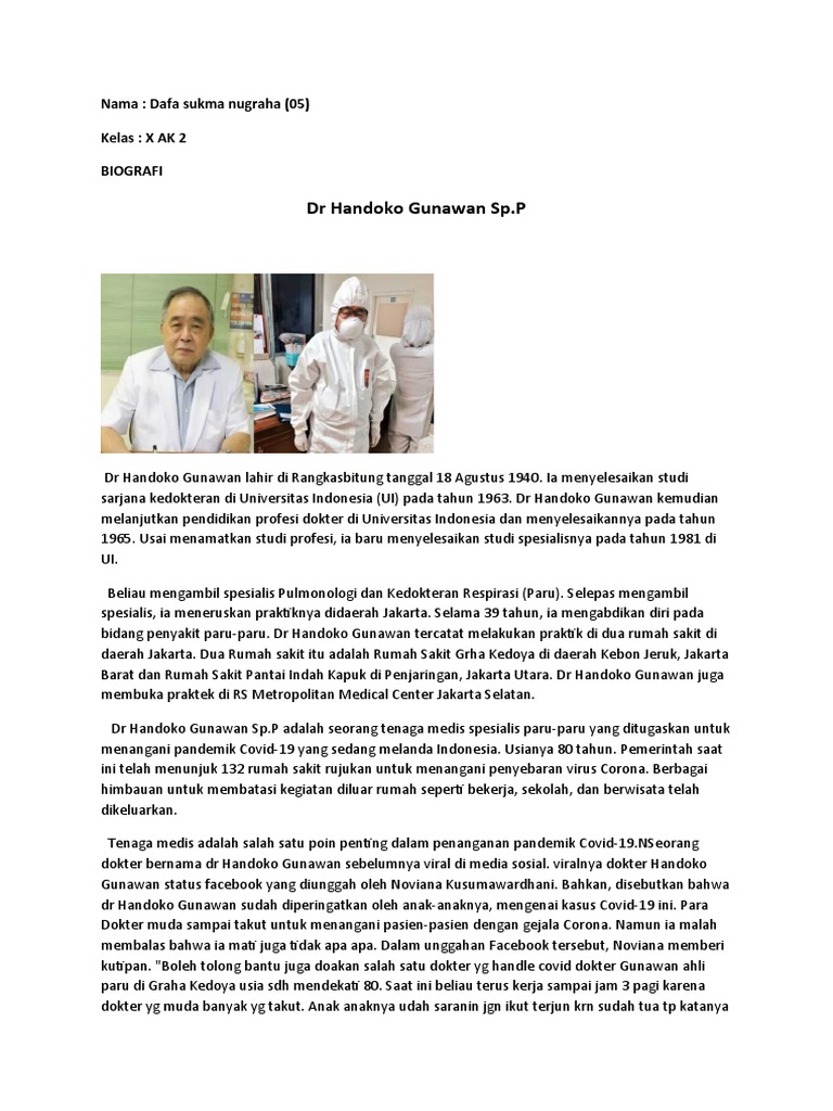 Pengorbanan Dr. Handoko Gunawan Sp.P | PDF | Kesehatan Holistik | Sains ...