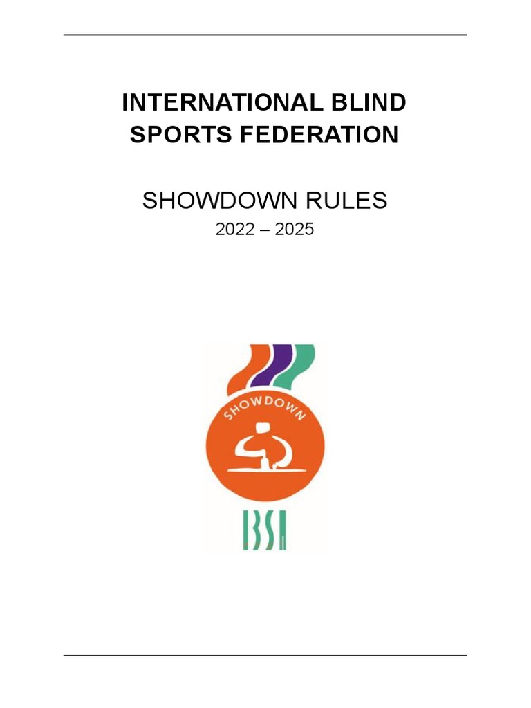 International Blind Sports Federation: Showdown Rules | PDF | Hand ...