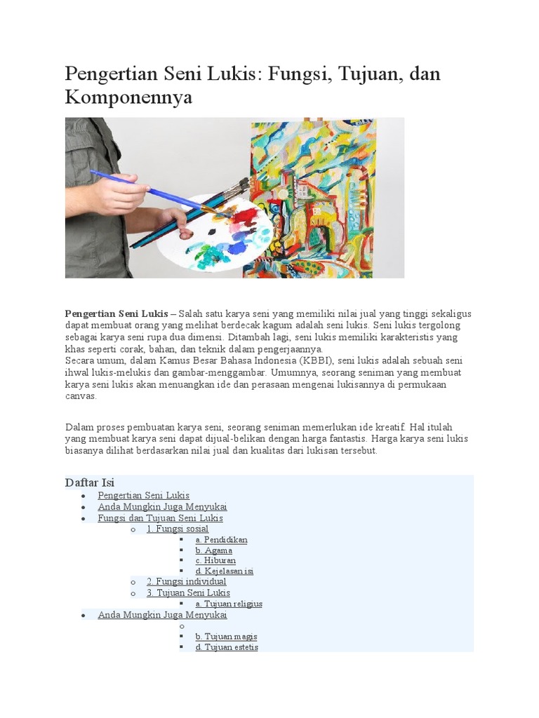 Pengertian Seni Lukis | PDF
