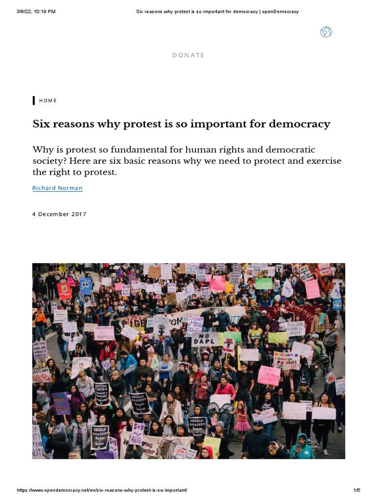 Six Reasons Why Protest Is So Important For Democracy Opendemocracy Pdf Democracy 