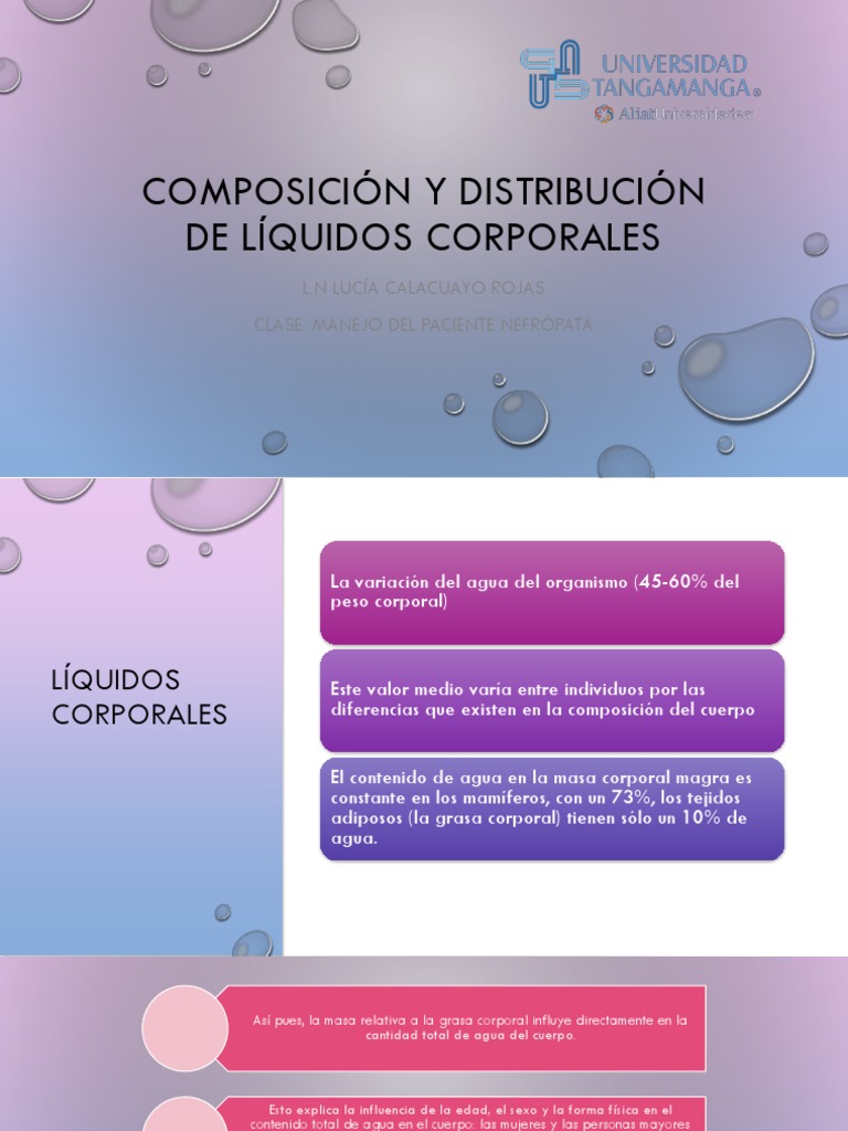 Composición y Distribución de Líquidos Corporales | PDF | Digestión ...