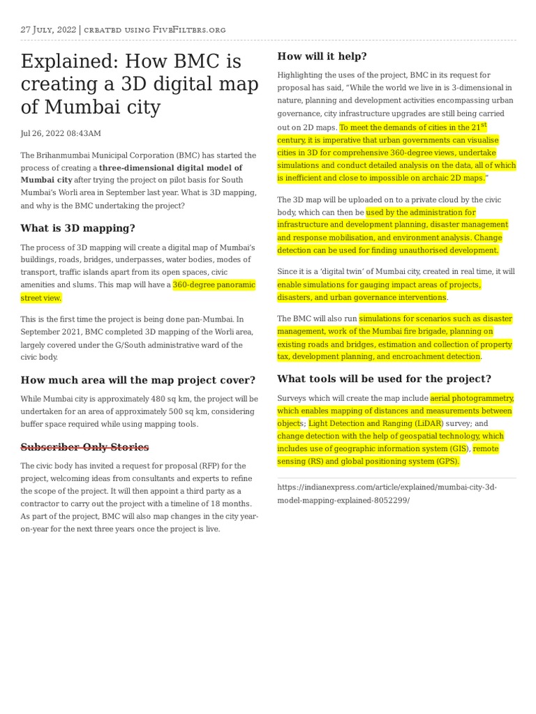 3D Mumbai Map | PDF | Lidar | Surveying