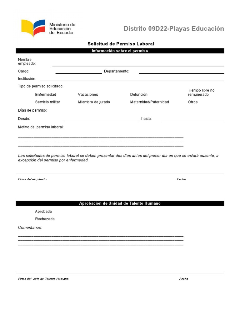 Formulario Permiso Laboral | PDF