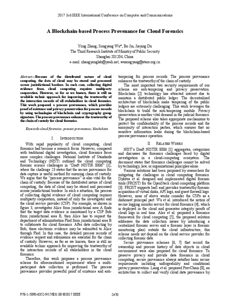 2) A Blockchain-Based Process Provenance For Cloud Forensics | PDF | Cloud Computing | Public ...