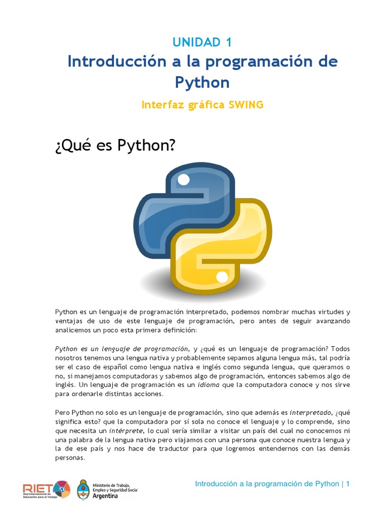 UNIDAD 1 - Qué Es Python | PDF | Lenguaje de programación | Programación de computadoras
