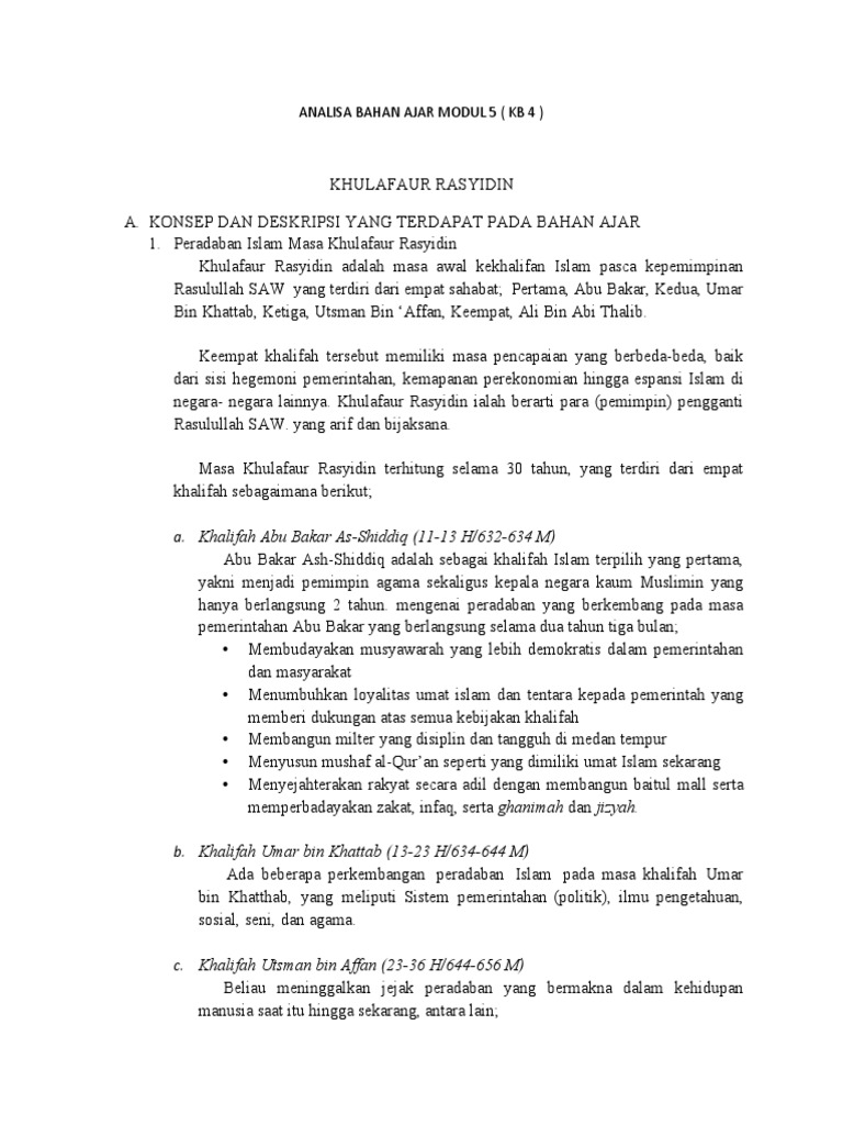 Analisa Bahan Ajar Modul 5 (KB 4) | PDF